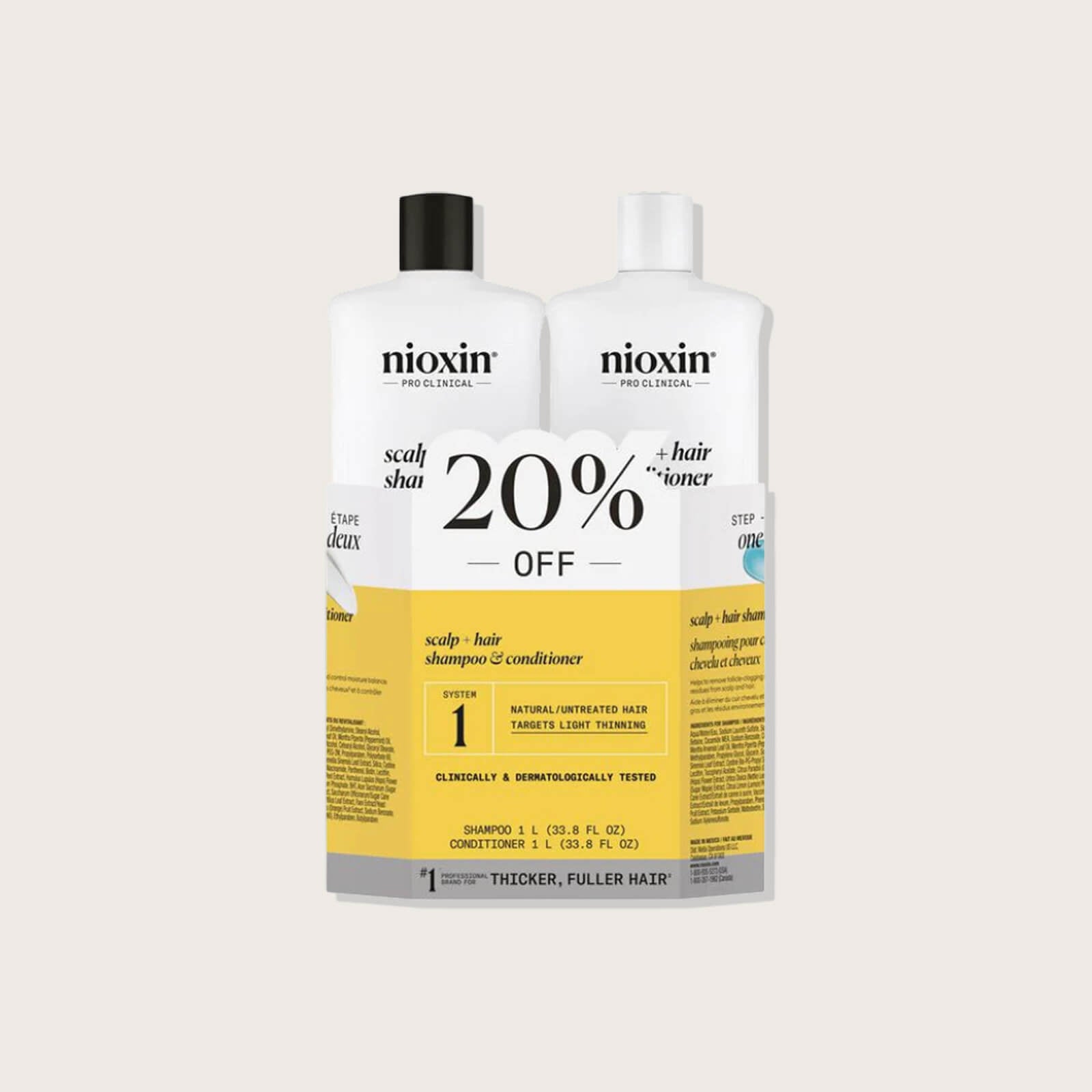 DUO LITRE NIOXIN SHAMP/REV SYSTEME 1 V2 | Beauté Star